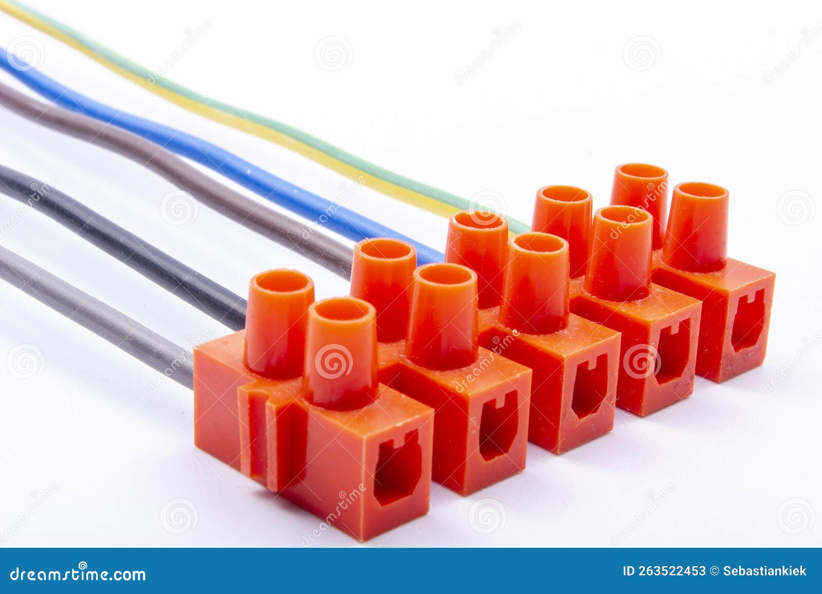 Orange Electric Cube, Connecting, Electric Wires on Grey Background ...