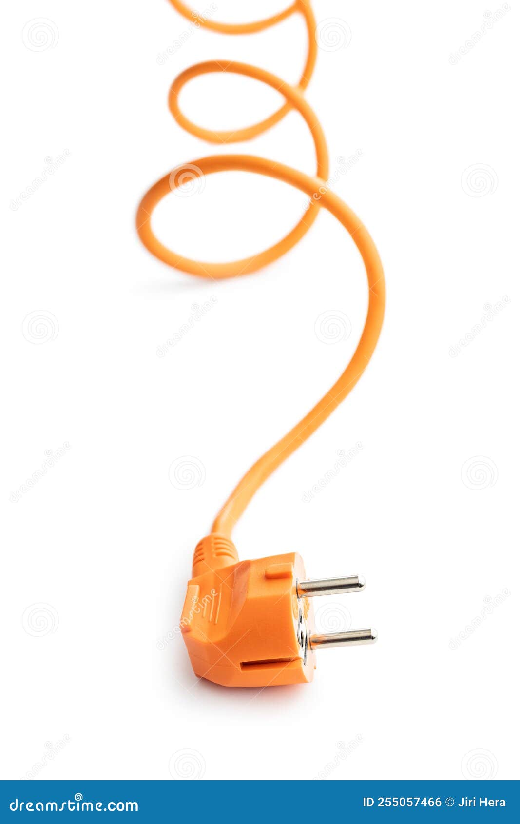 Orange Electric Plug Isolated on White Background Stock Photo - Image ...