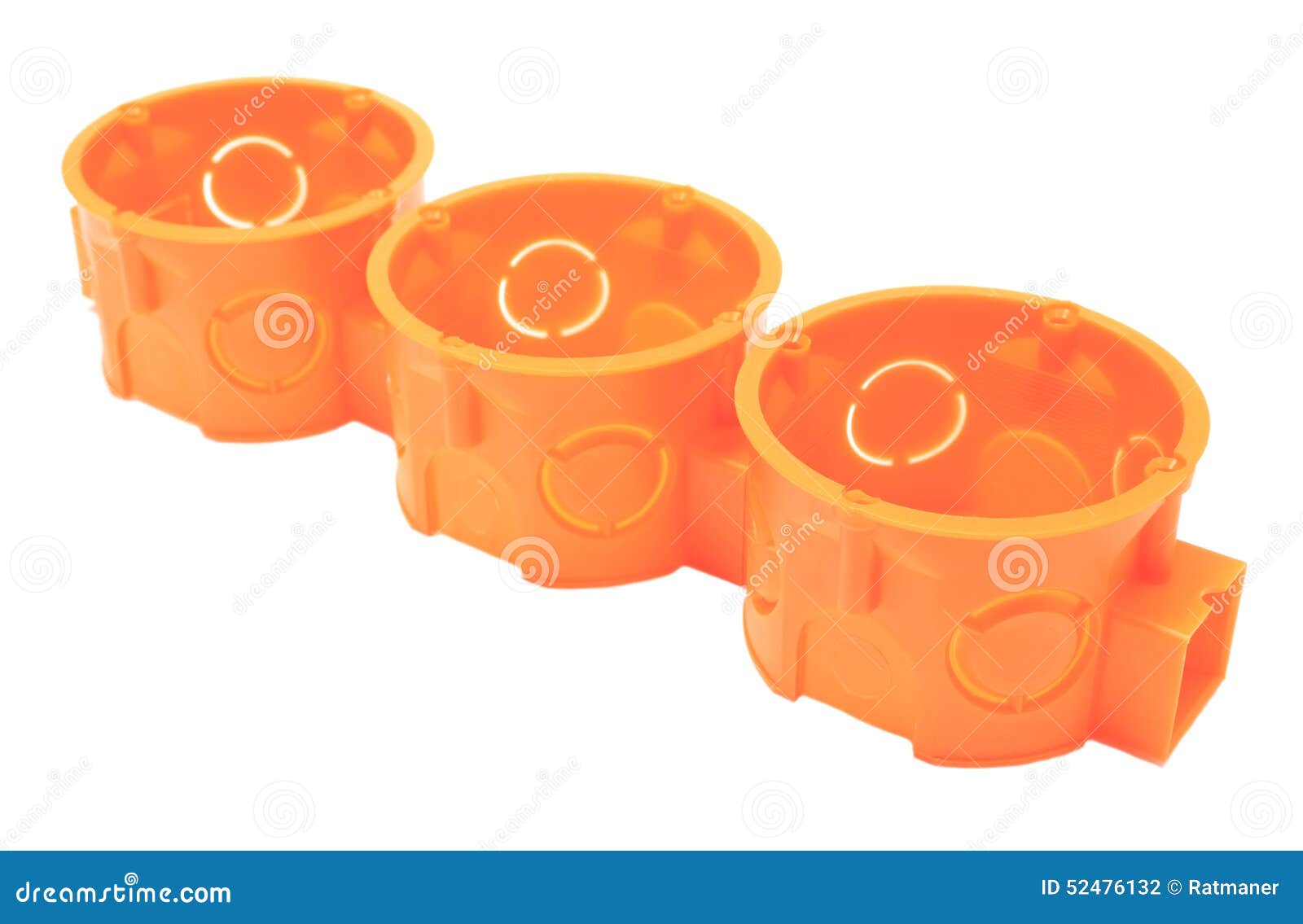 Orange Electrical Boxes on White Background Stock Photo - Image of ...
