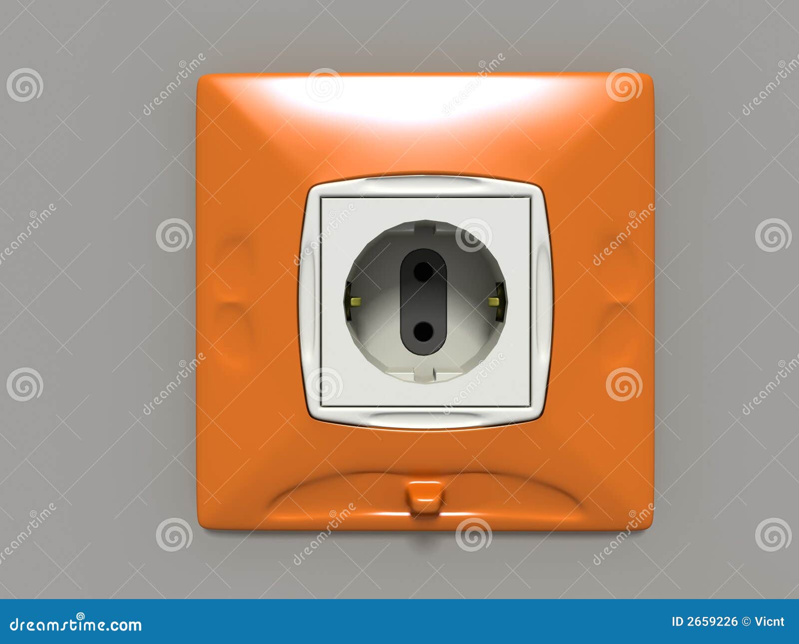 Orange electrical socket stock illustration. Illustration of white ...