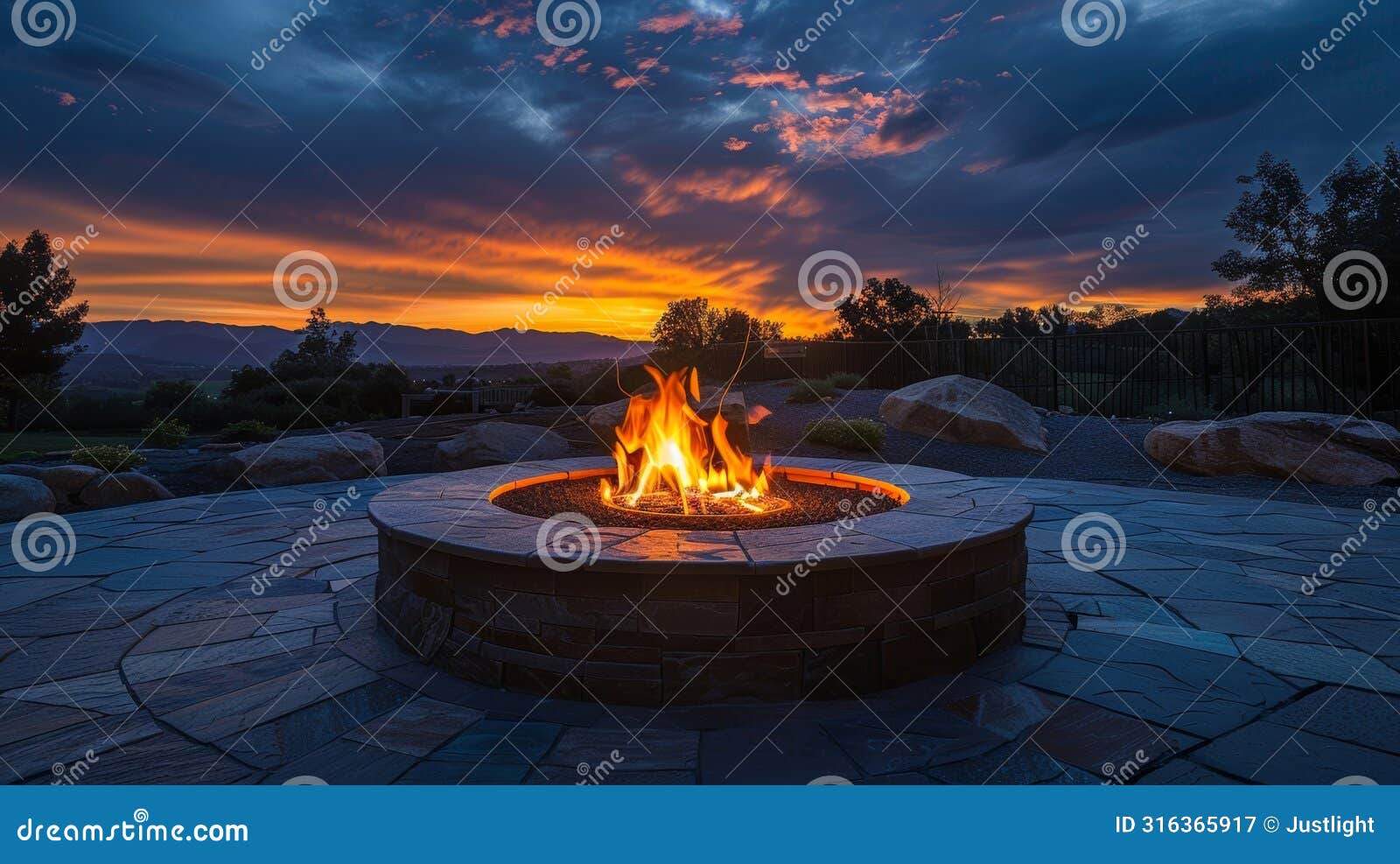 The Orange Embers of the Fire Pit Create a Mesmerizing Glow Against the ...