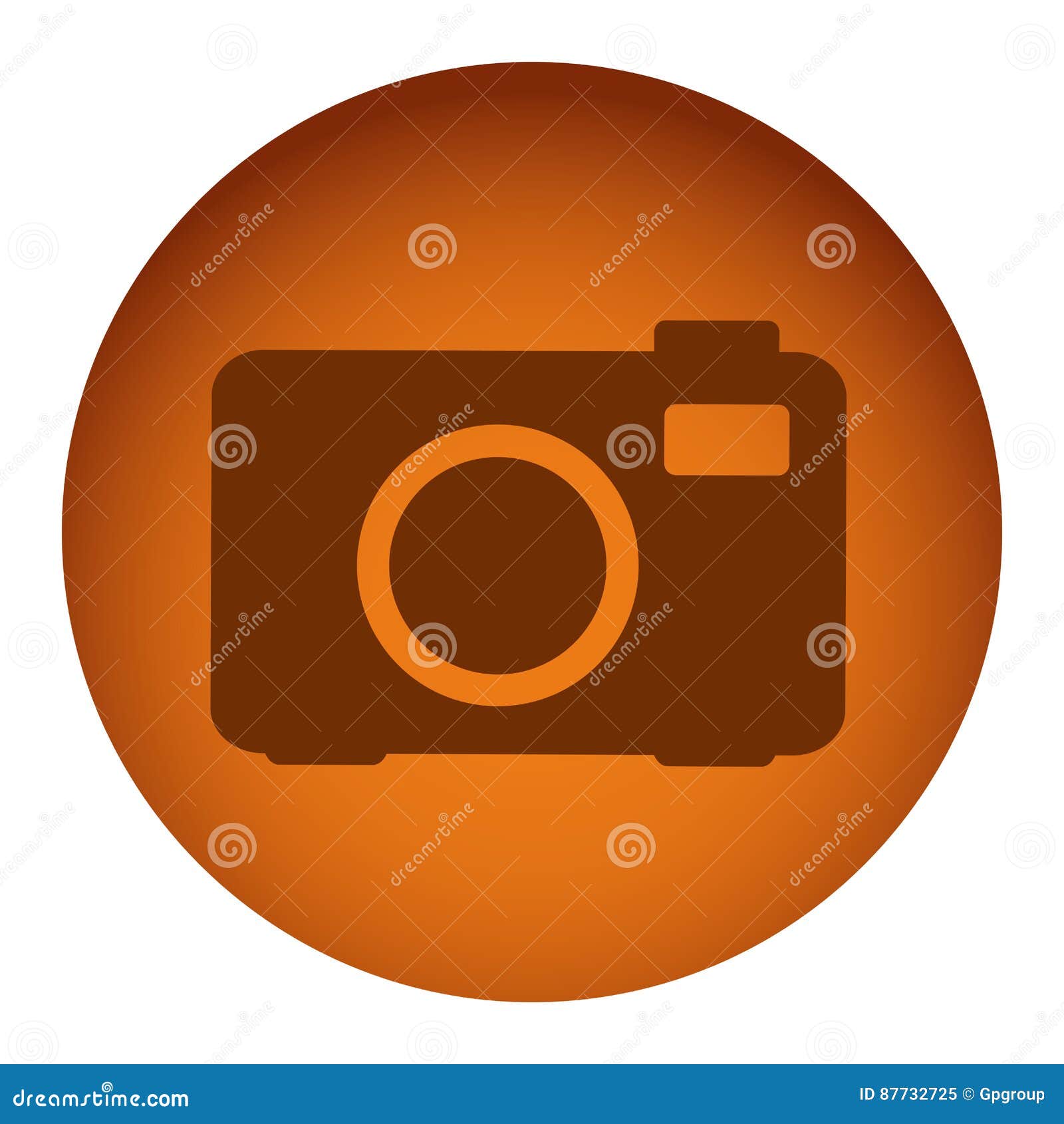 Orange emblem camera icon stock illustration. Illustration of generated ...