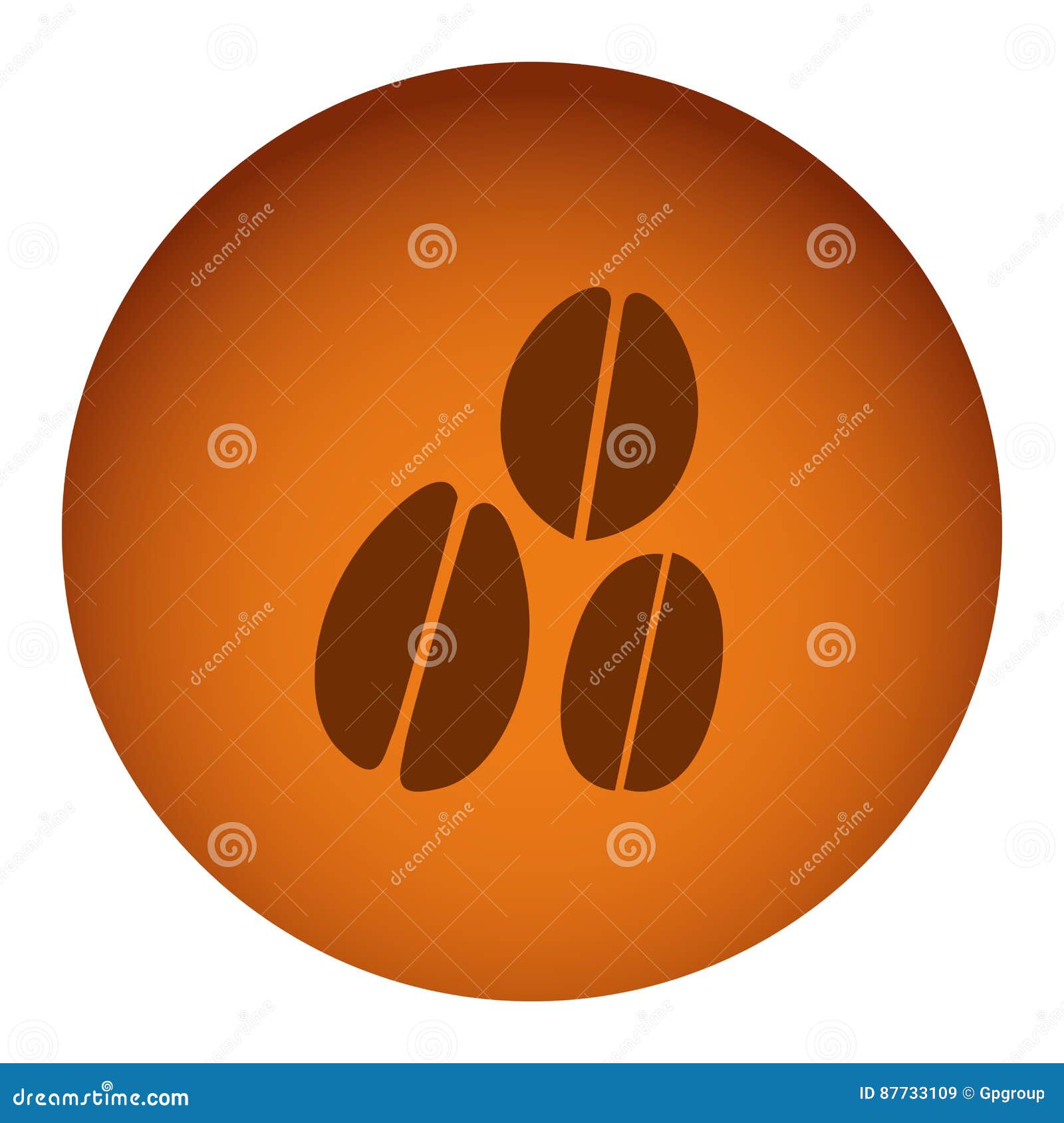 Orange Emblem Grains Coffee Icon Stock Illustration - Illustration of ...