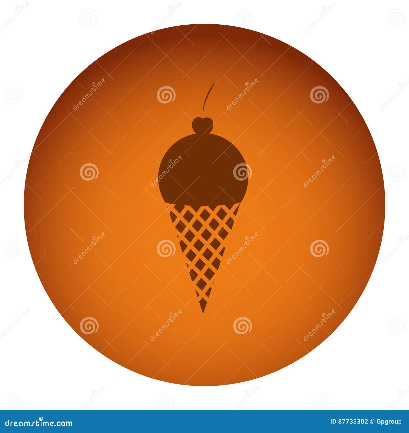 Orange Emblem Ice Cream Icon Stock Illustration - Illustration of ...
