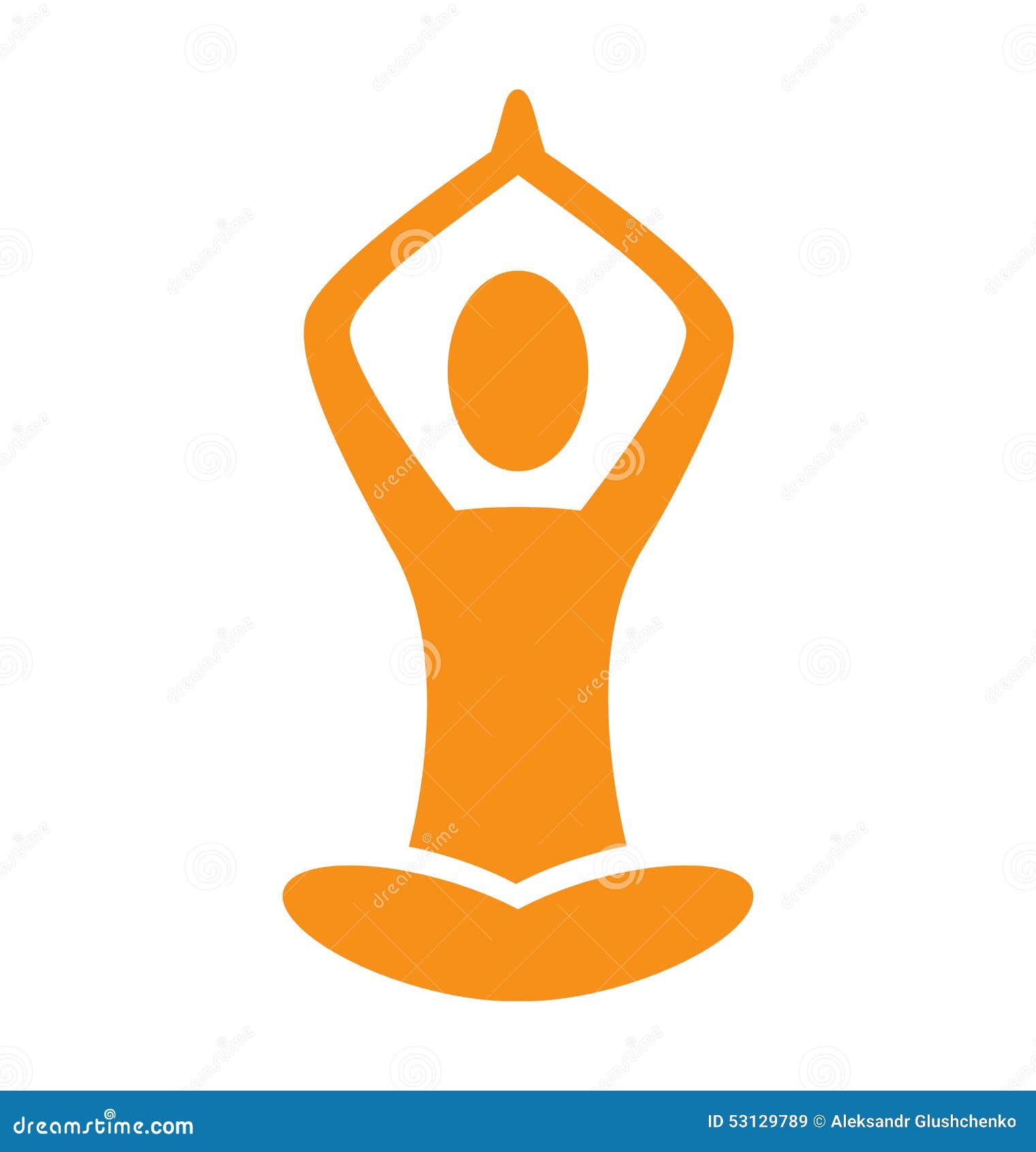 Orange Emblem Yoga Pose Isolated on White Stock Vector - Illustration ...