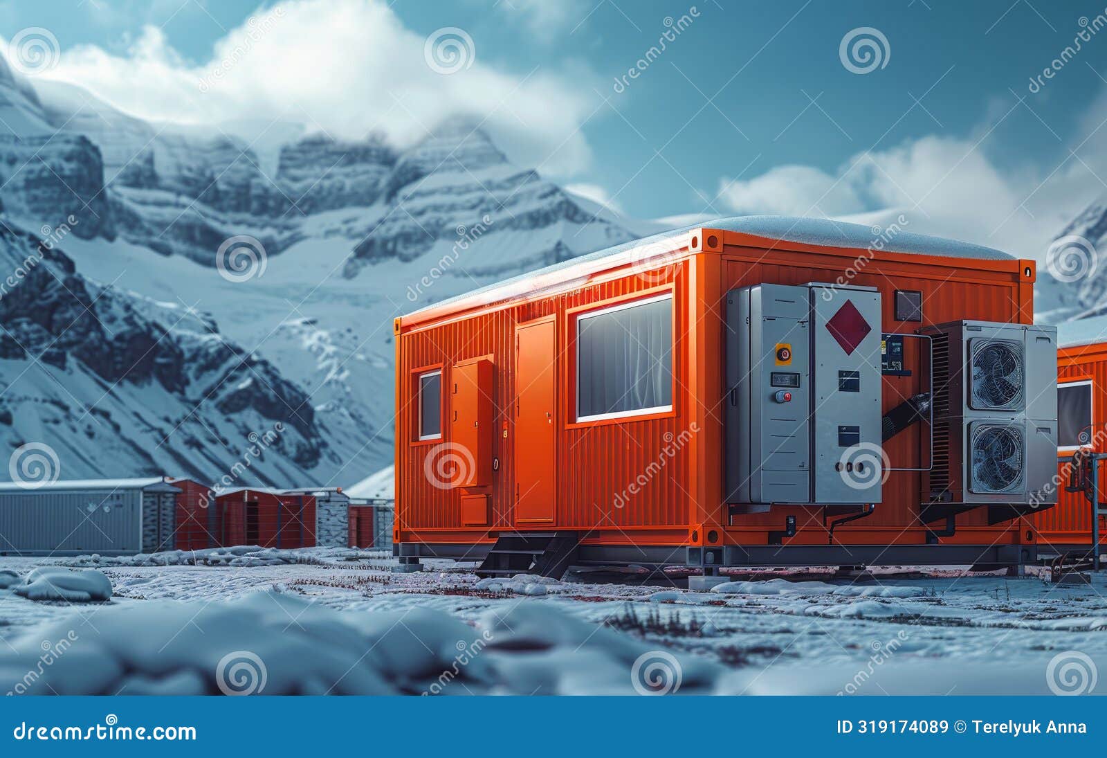 Orange Emergency Exit Sign and Traffic Lights on the Background of the ...