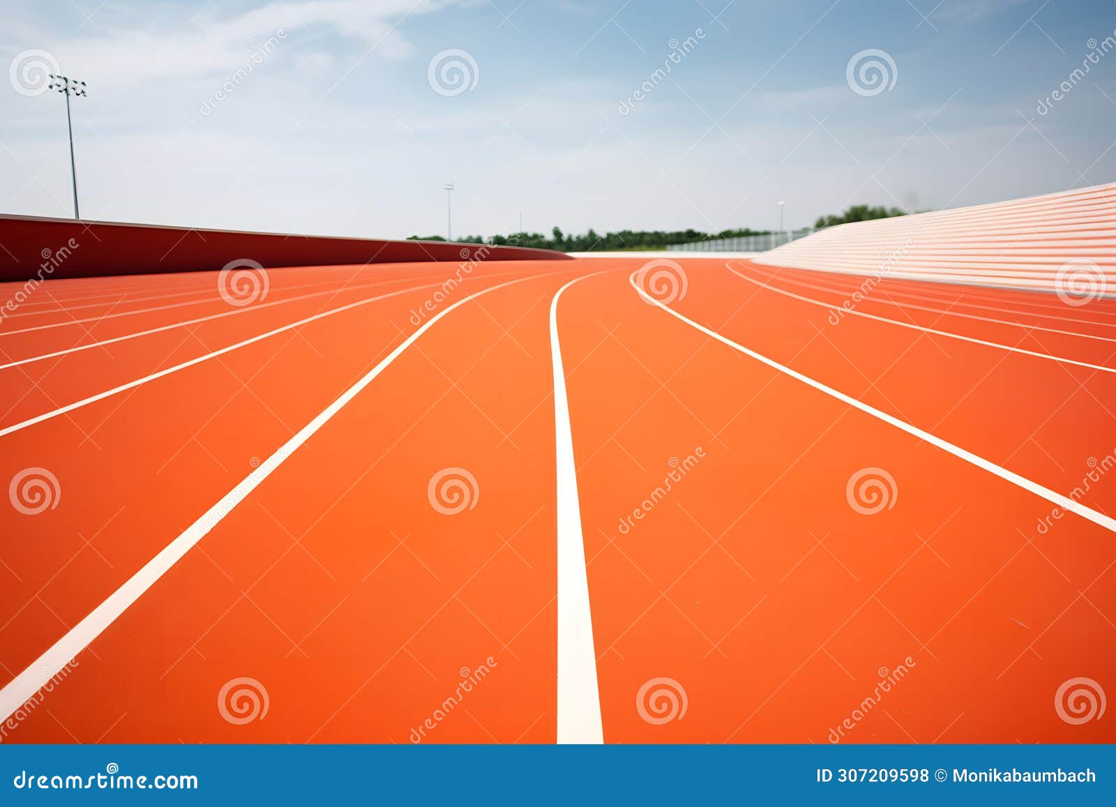 Close Up of Orange Empty Racing Track in Stadium Stock Photo - Image of ...