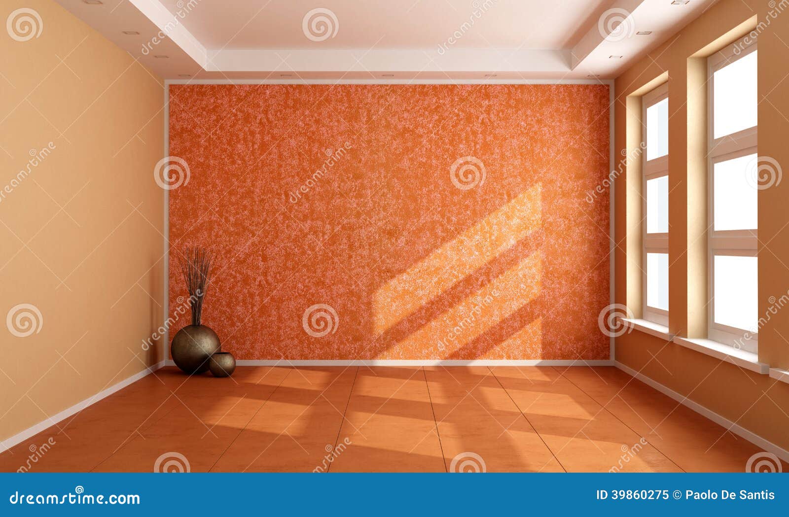 Orange empty room stock illustration. Illustration of wall - 39860275
