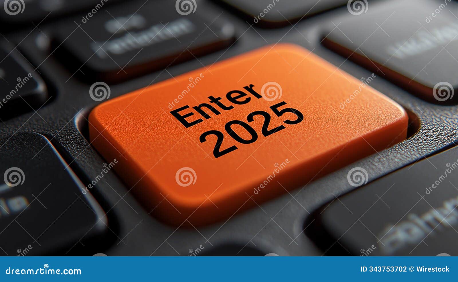 Orange Enter 2025 Keyboard Key Close-up Stock Illustration ...