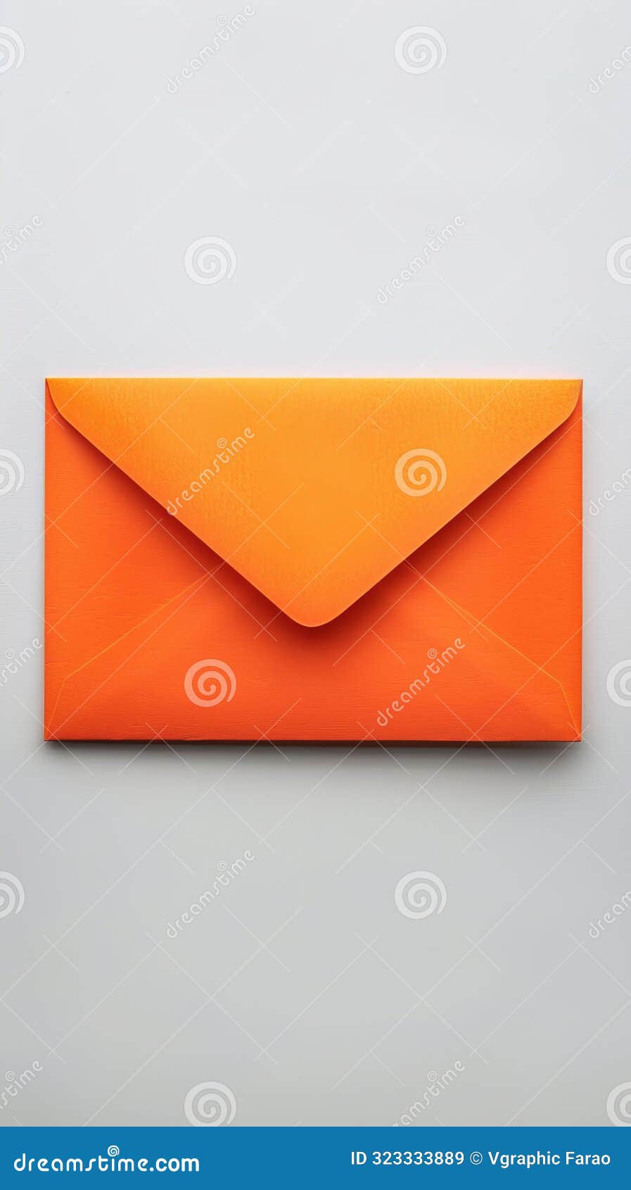 Orange Envelope on Light Gray Background, Studio Shot. Minimalistic ...