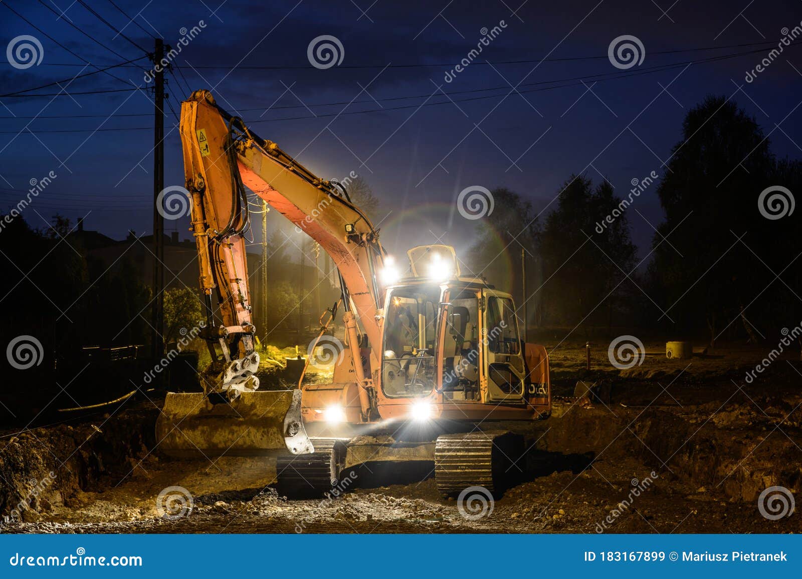 Excavator Digger Machine Hydraulics Mechanism And Cables Detail ...
