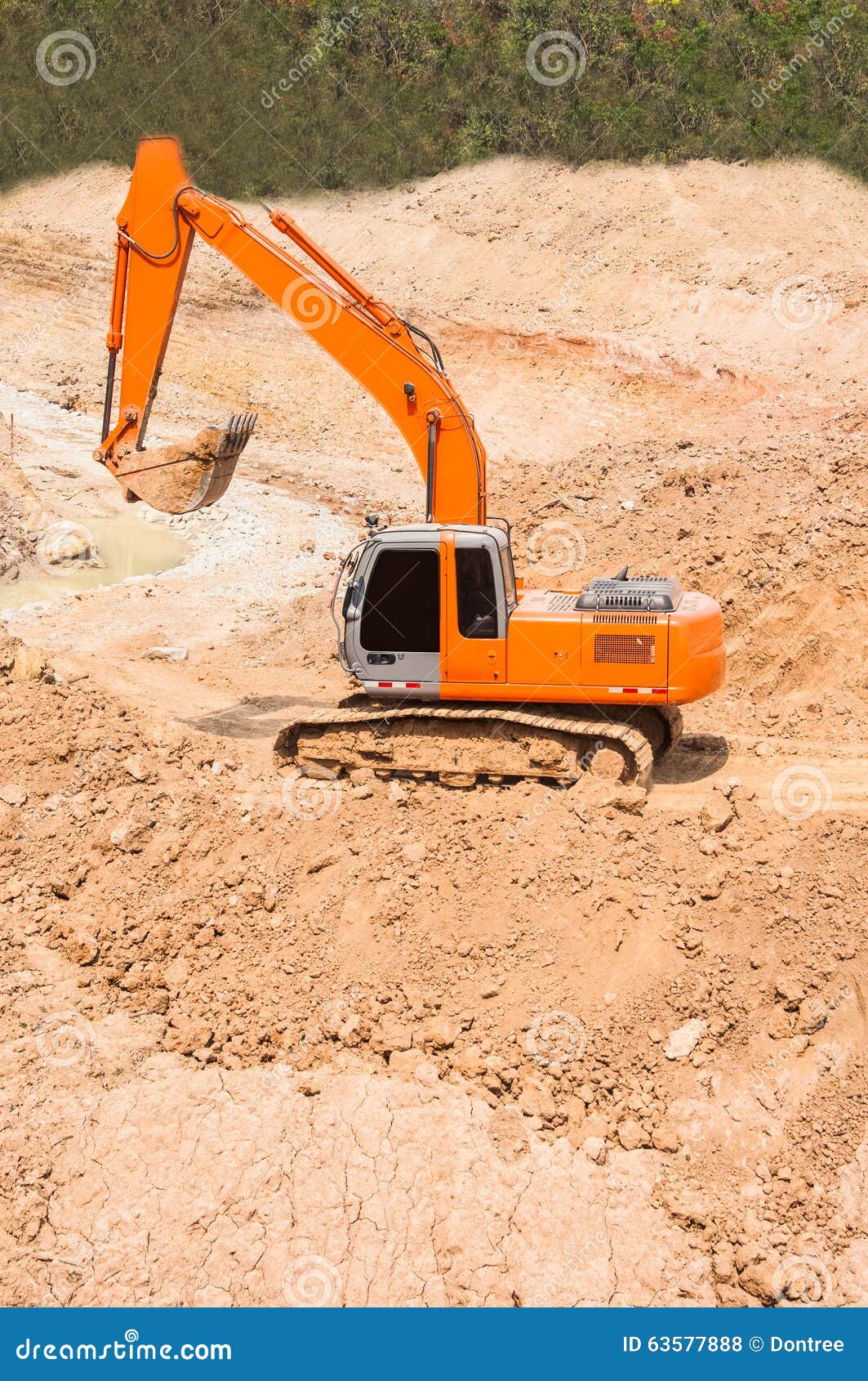 Orange excavator stock photo. Image of industry, backhoe - 63577888