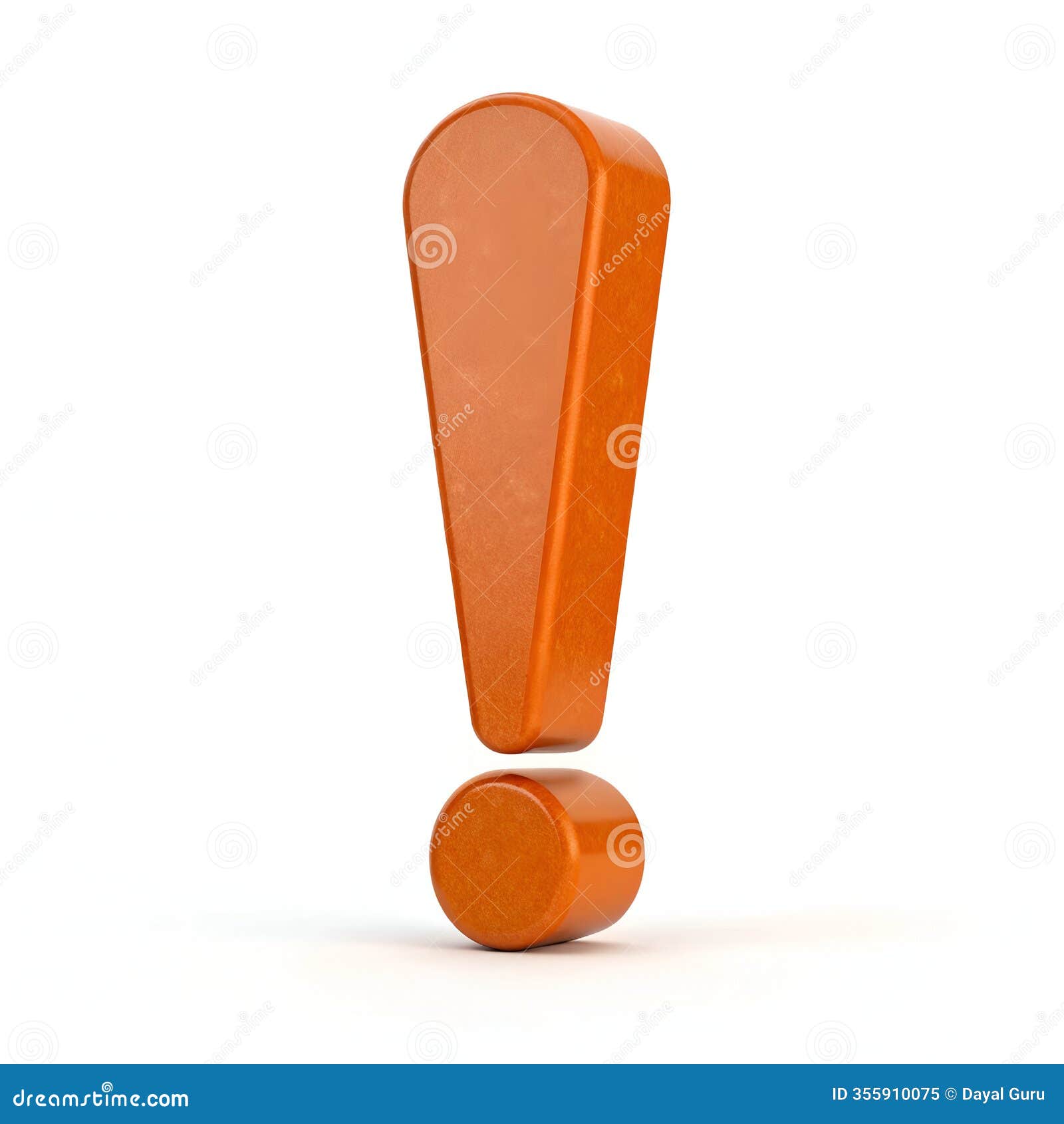 Orange Exclamation Mark Isolated on White Background Stock Illustration ...