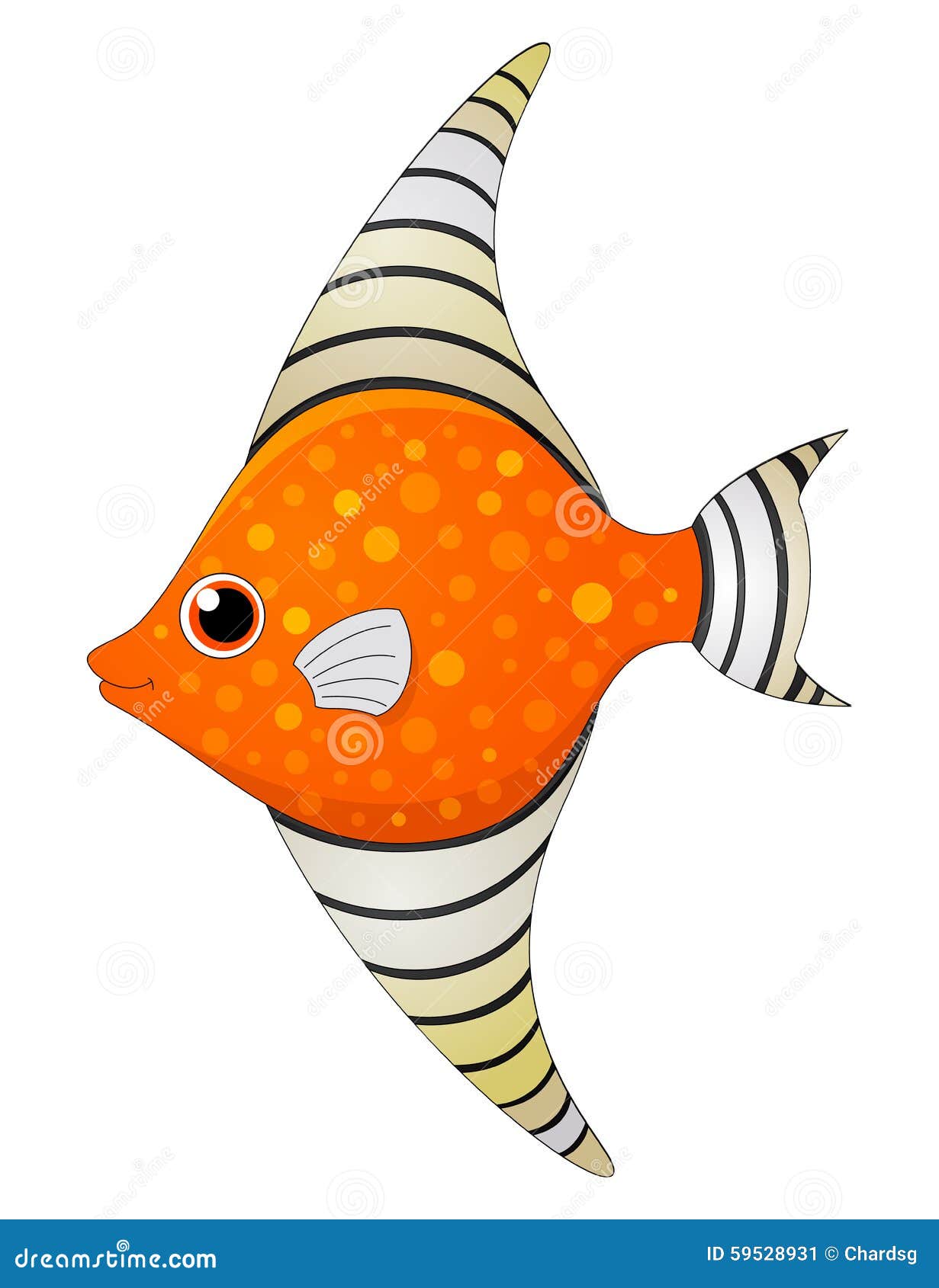 Orange exotic fish stock vector. Illustration of tropic - 59528931