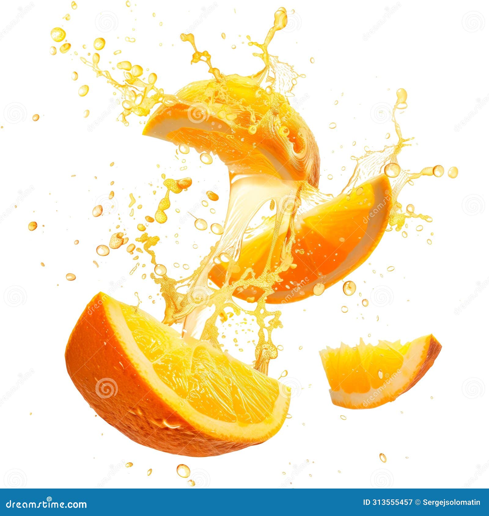 Orange Exploding and Bursting into Pieces with Juice Splatters in ...