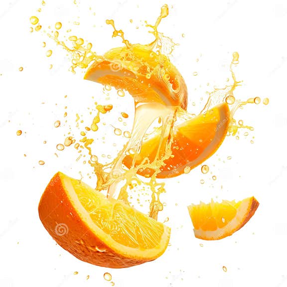 Orange Exploding and Bursting into Pieces with Juice Splatters in ...