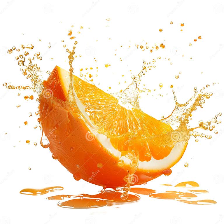 Orange Exploding and Bursting into Pieces with Juice Splatters in ...