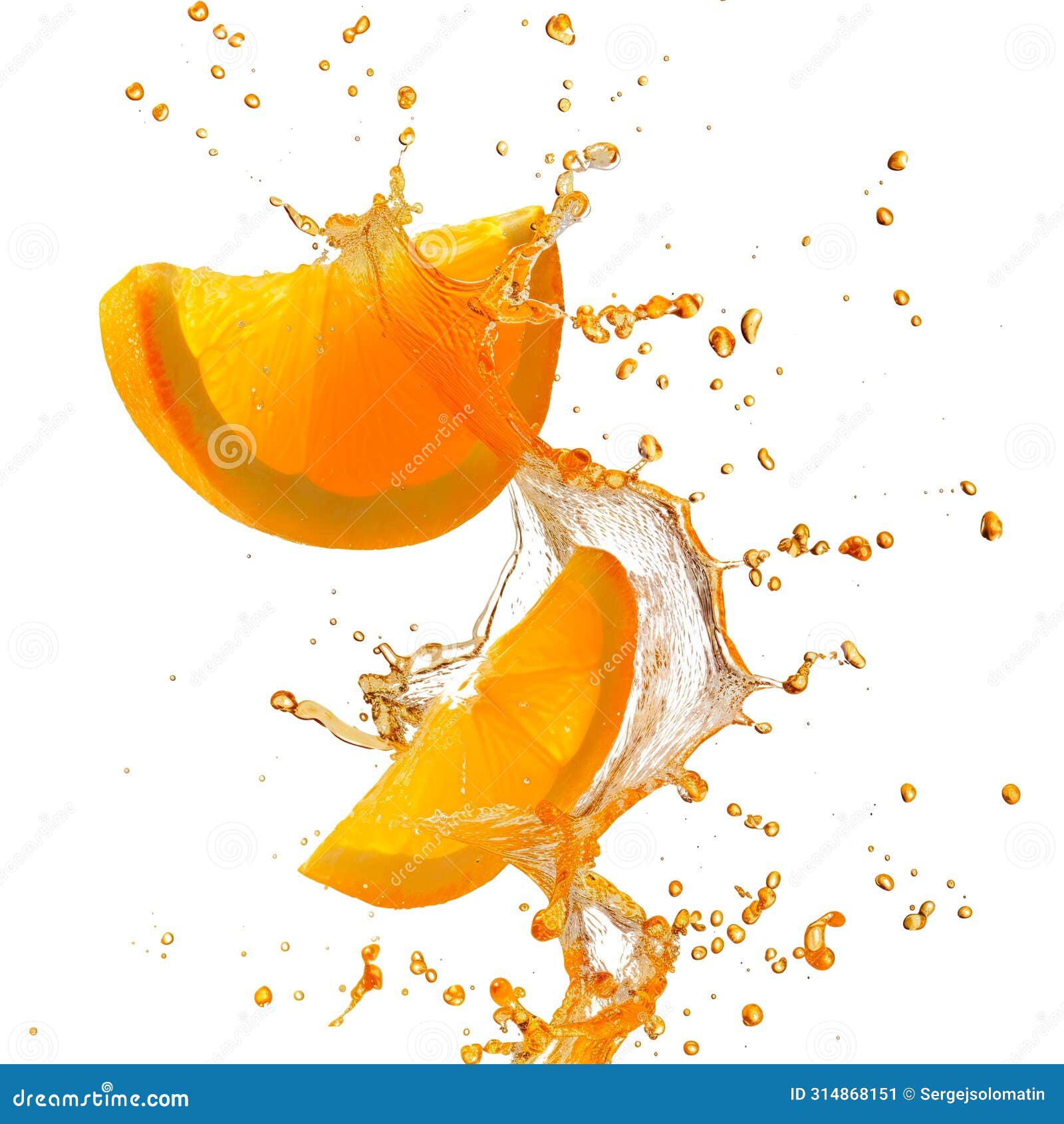 Orange Exploding and Bursting into Pieces with Juice Splatters in ...