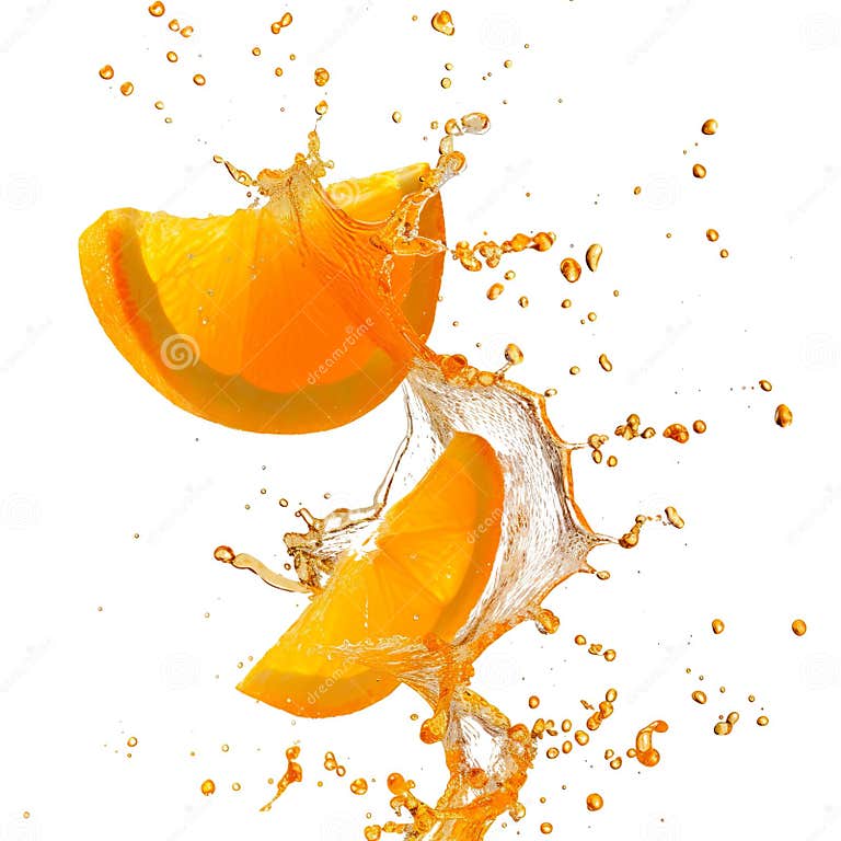 Orange Exploding and Bursting into Pieces with Juice Splatters in ...