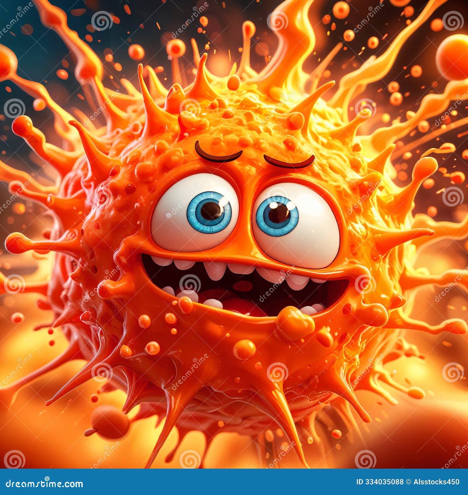 Orange explosion with face stock illustration. Illustration of ...
