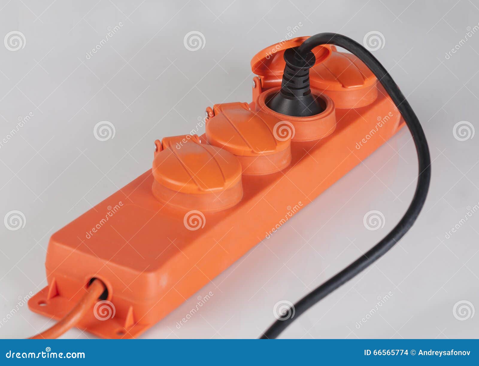 Orange Extension Cable with Plug Stock Photo - Image of adapter ...