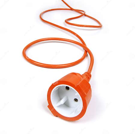Orange extension cord stock image. Image of closeup, power - 22720635