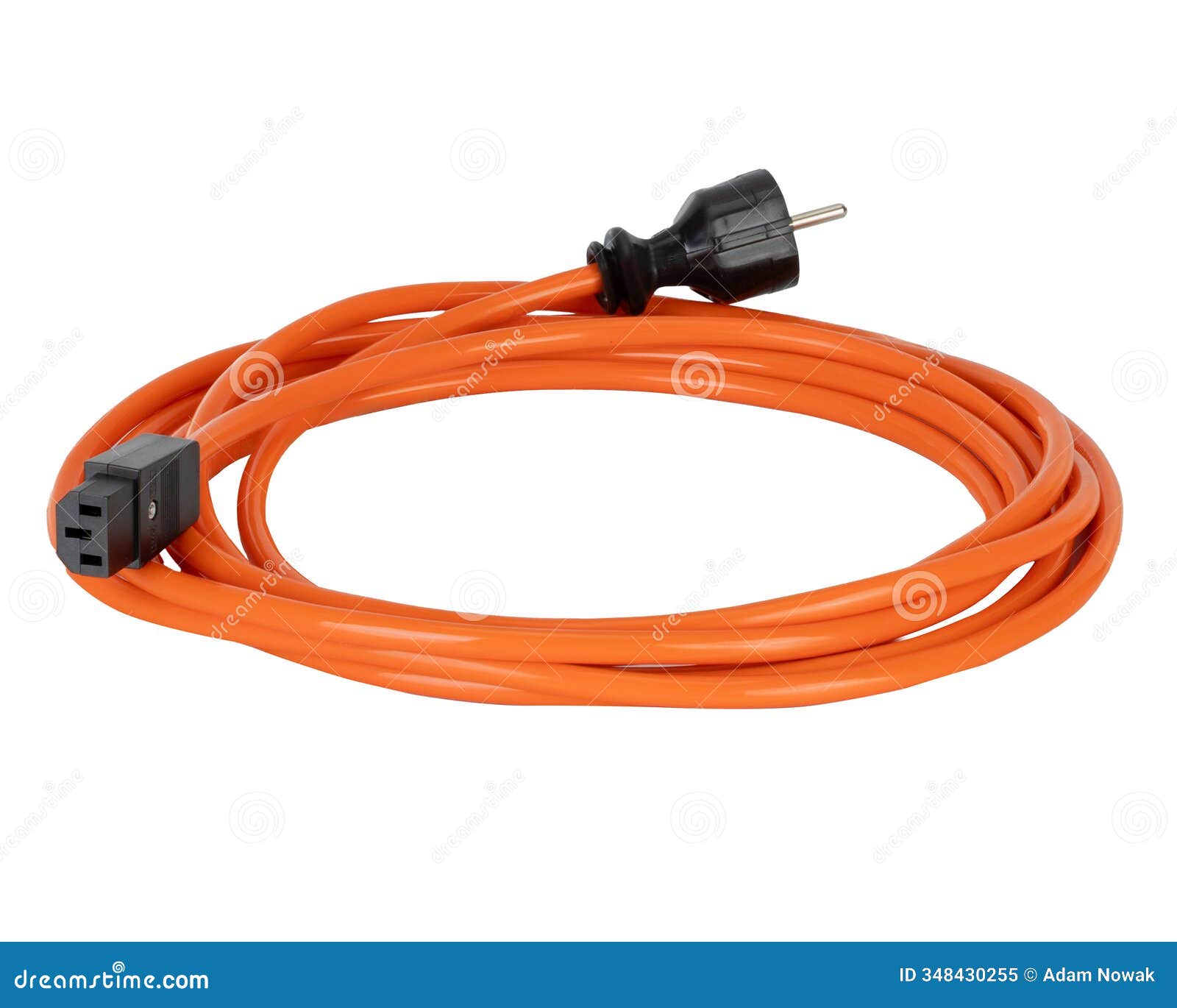 Orange Extension Cord with Black Plug Stock Image - Image of tool ...