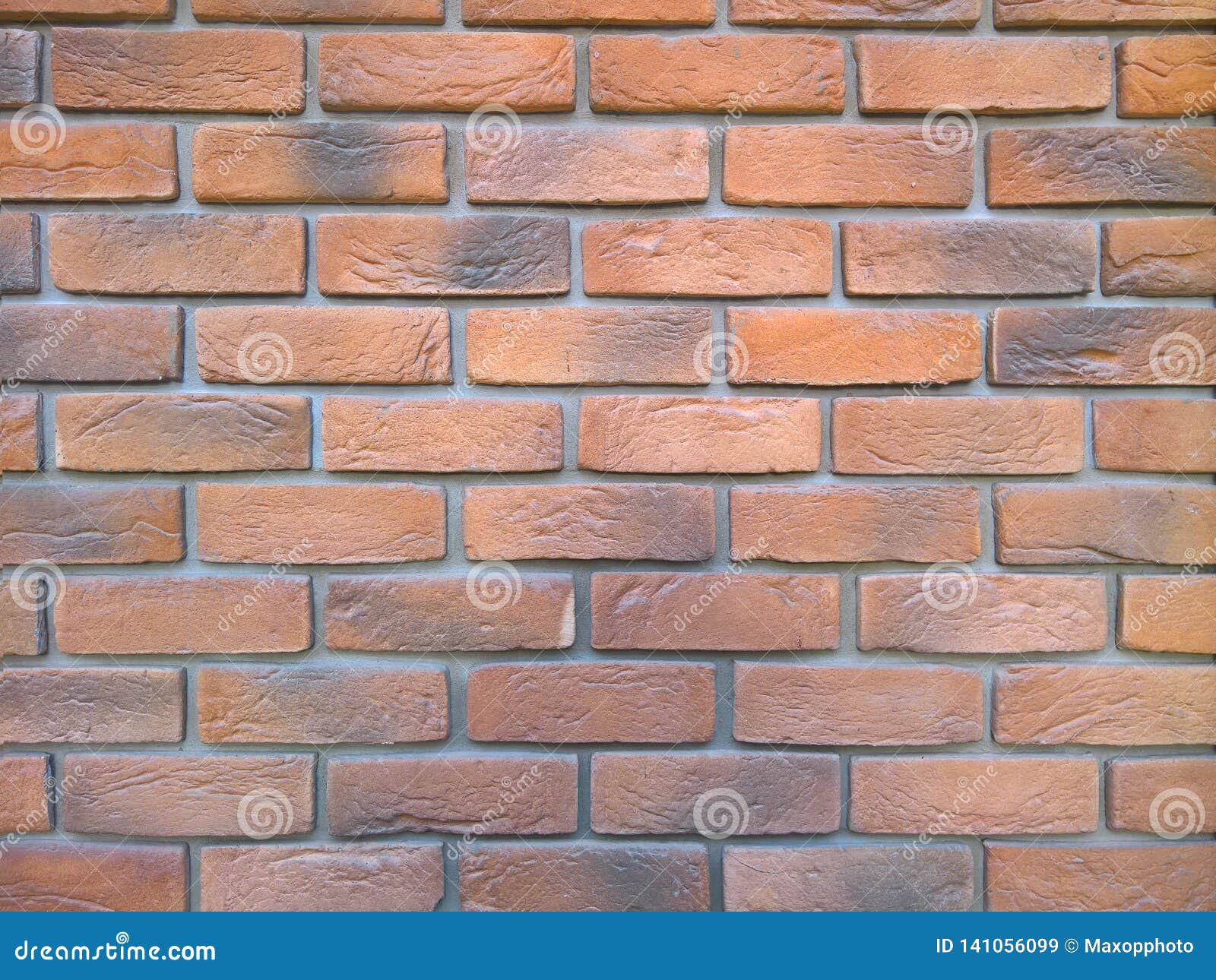 Orange Exterior Decorative Brick Wall Stock Image - Image of ...