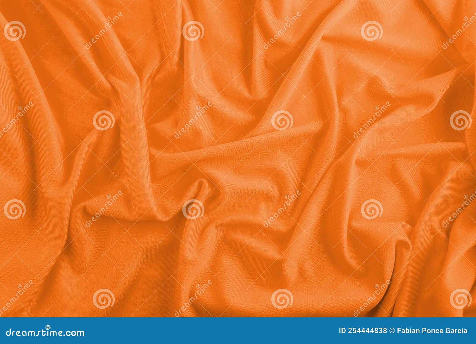 Orange Fabric Background with Wrinkles and Waves Stock Photo - Image of ...