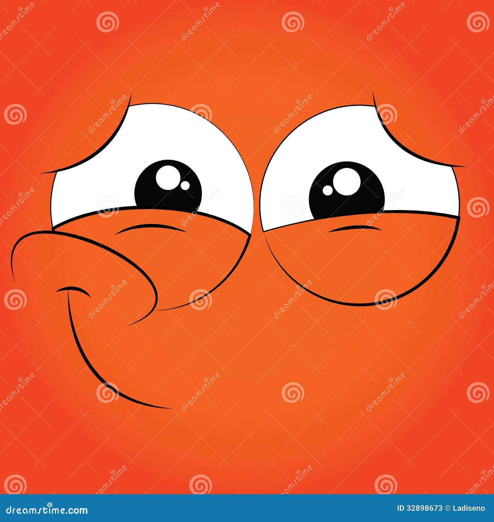 Orange face stock vector. Illustration of drawing, feeling - 32898673