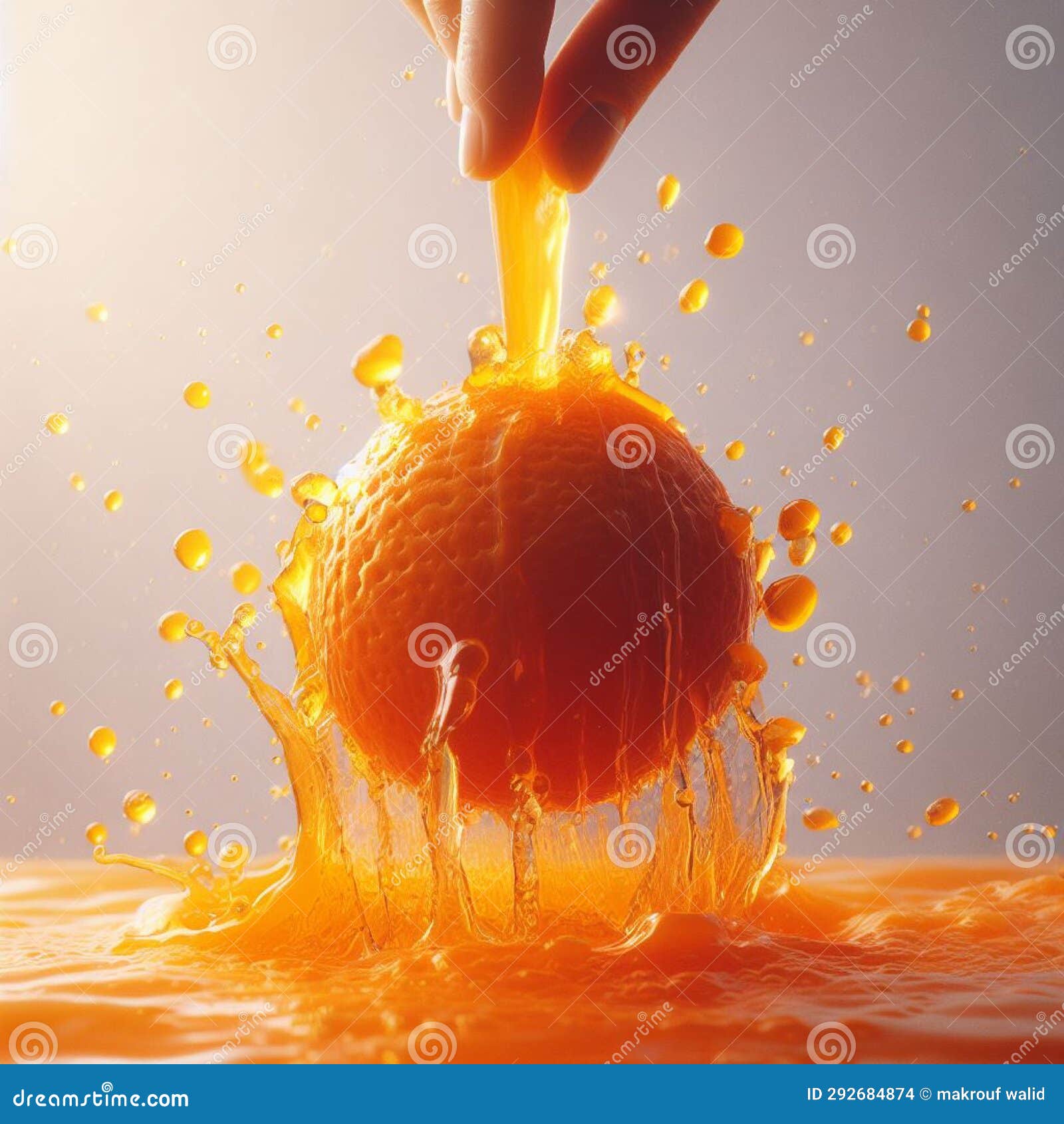 Orange Falling into the Juice Stock Illustration - Illustration of ...