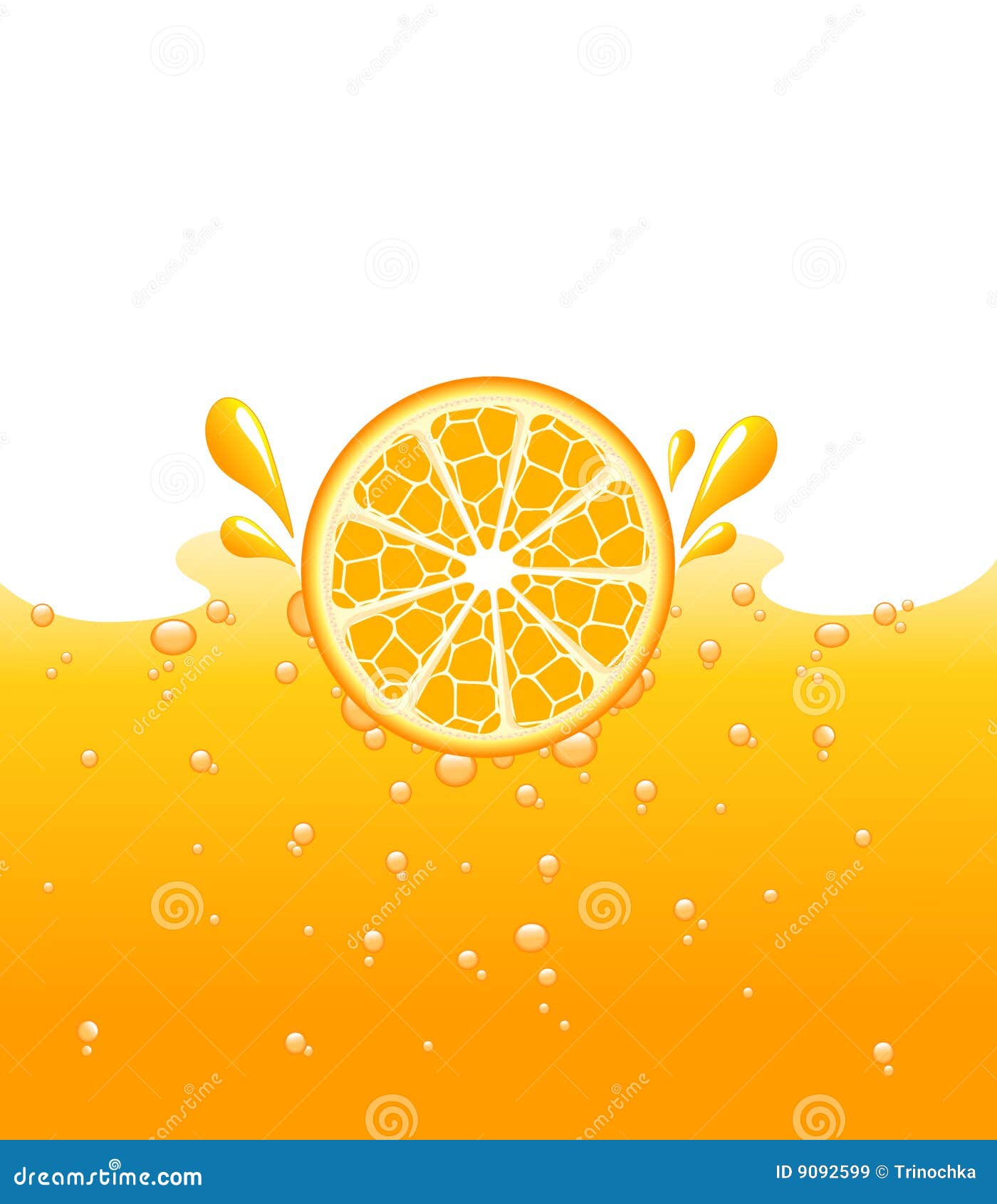 Orange Falling into the Orange Juice Stock Vector - Illustration of ...
