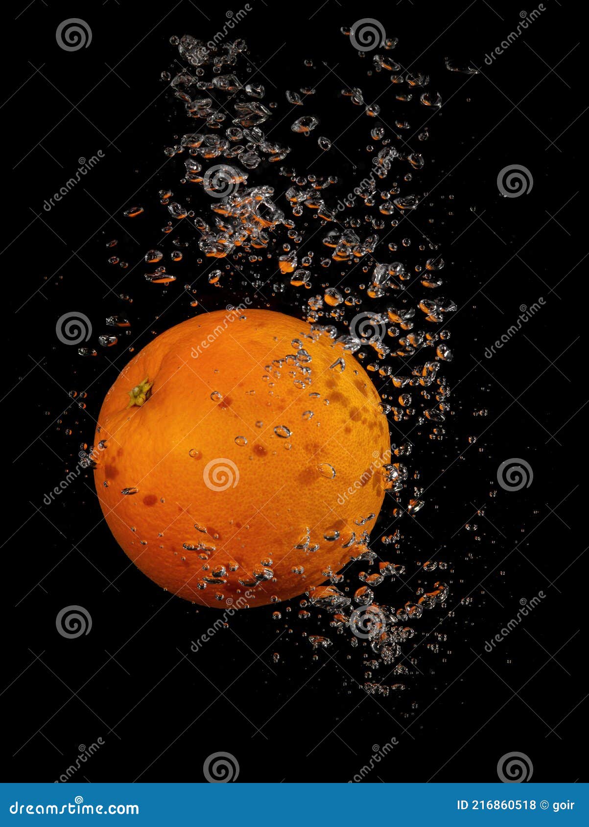 Orange falling in water stock photo. Image of food, fresh - 216860518