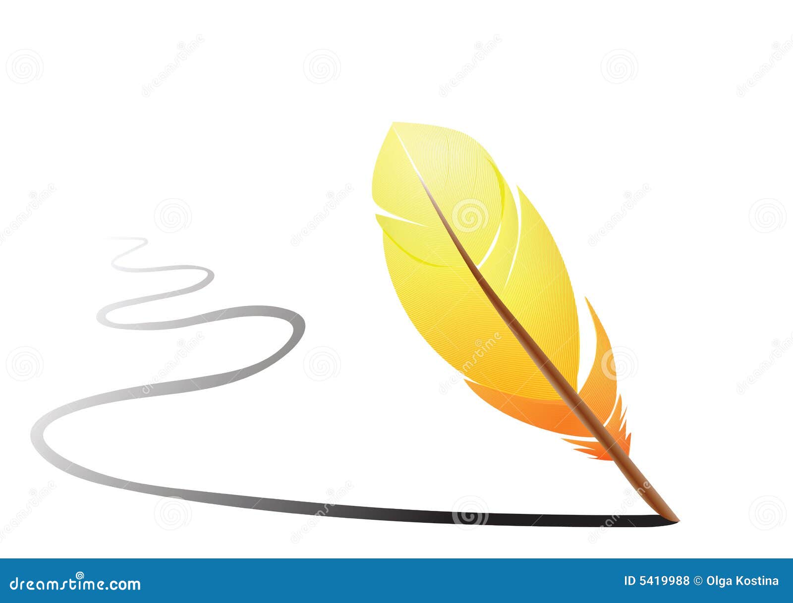Orange feather stock vector. Illustration of painting - 5419988
