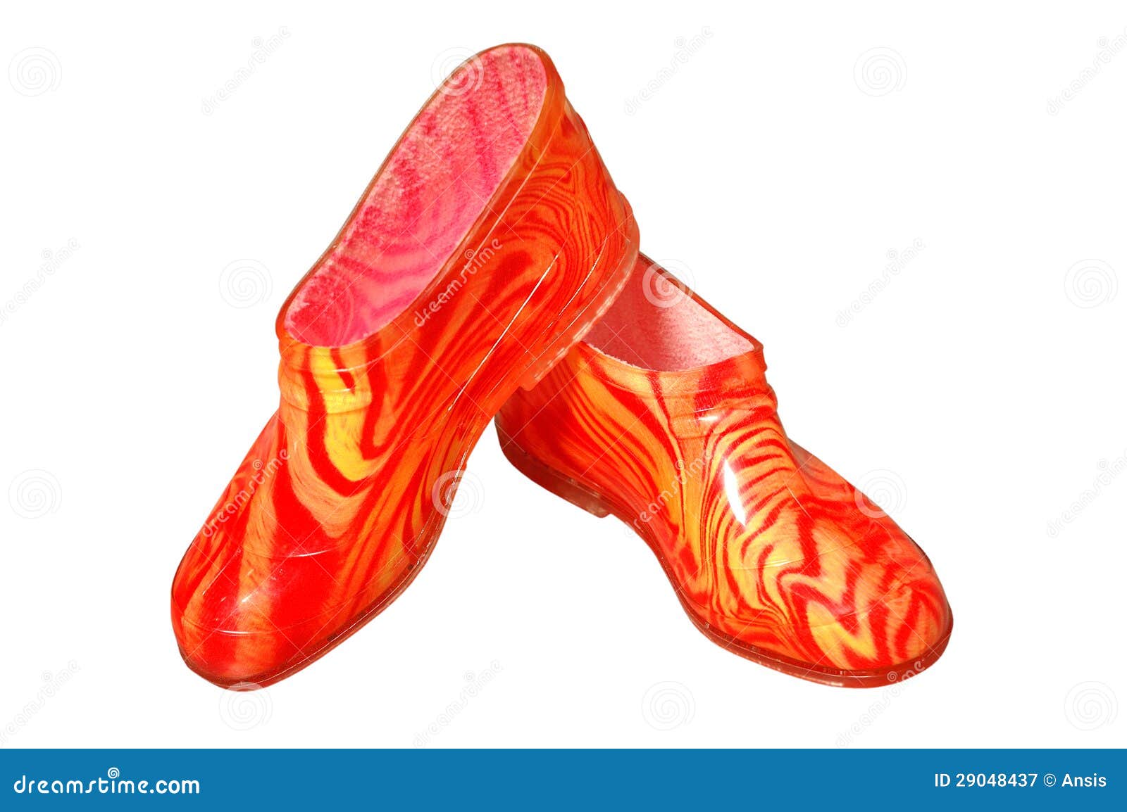 Orange female galoshes stock image. Image of rainy, footwear - 29048437