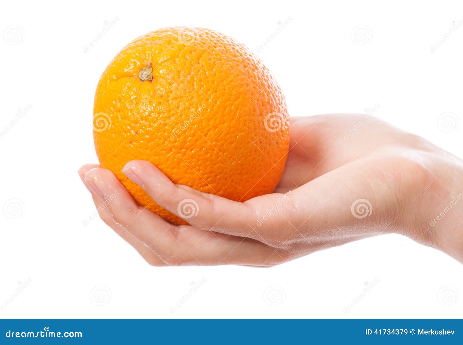Orange in a female hand stock image. Image of fruit, ripe - 41734379