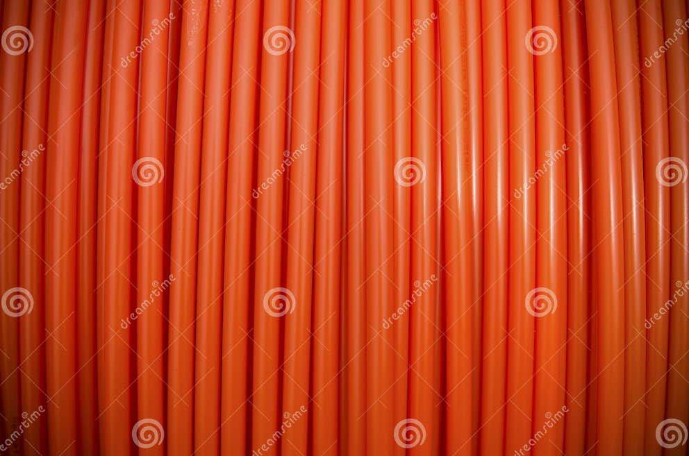 Orange fiber cables stock image. Image of blue, industrial - 64486447