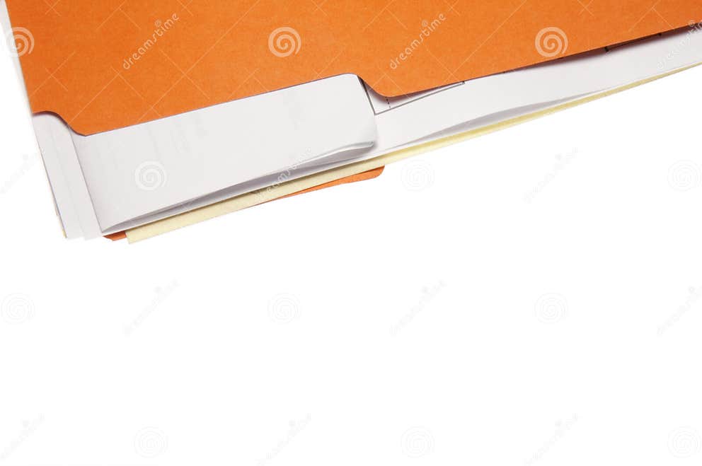 Orange File Folder Border stock photo. Image of paper - 10959362