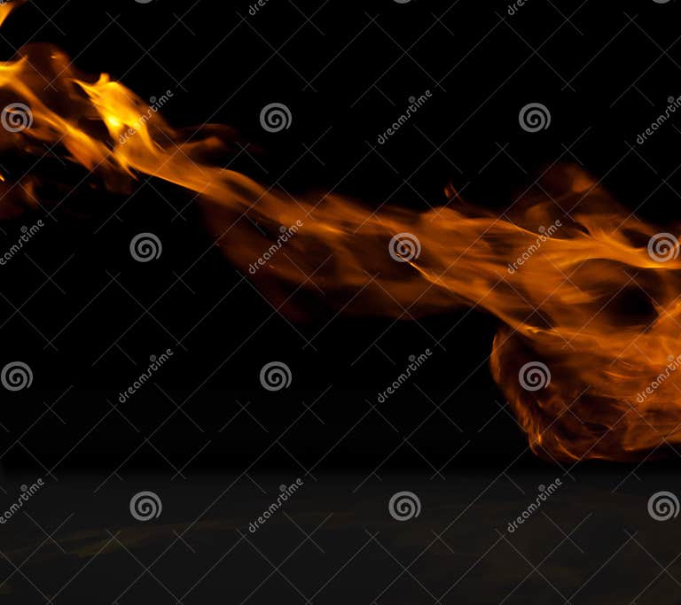 Orange Fire Design on Black Stock Illustration - Illustration of fire ...