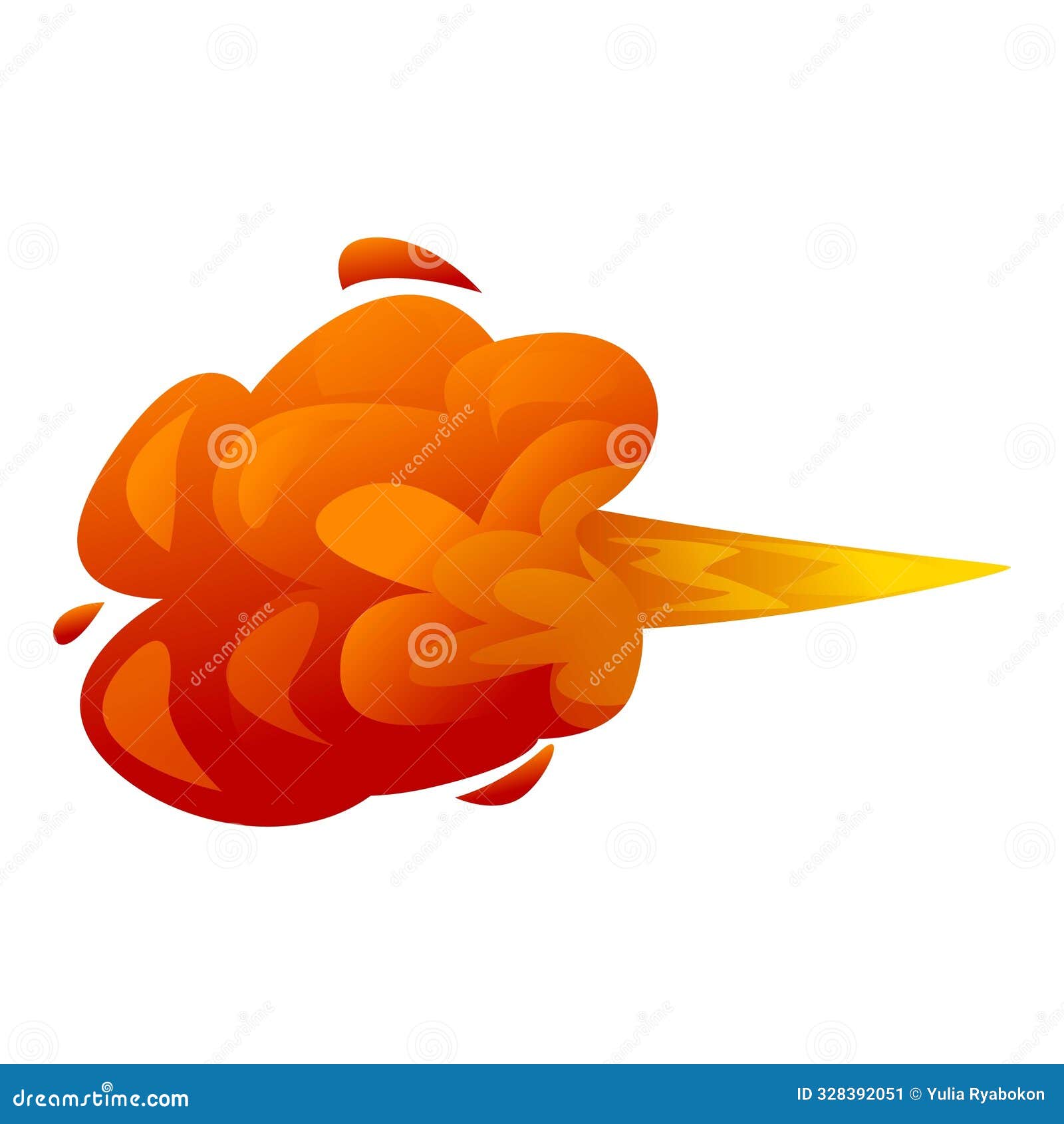 Orange Fire Explosion Effect Creating Dynamic Movement Stock ...