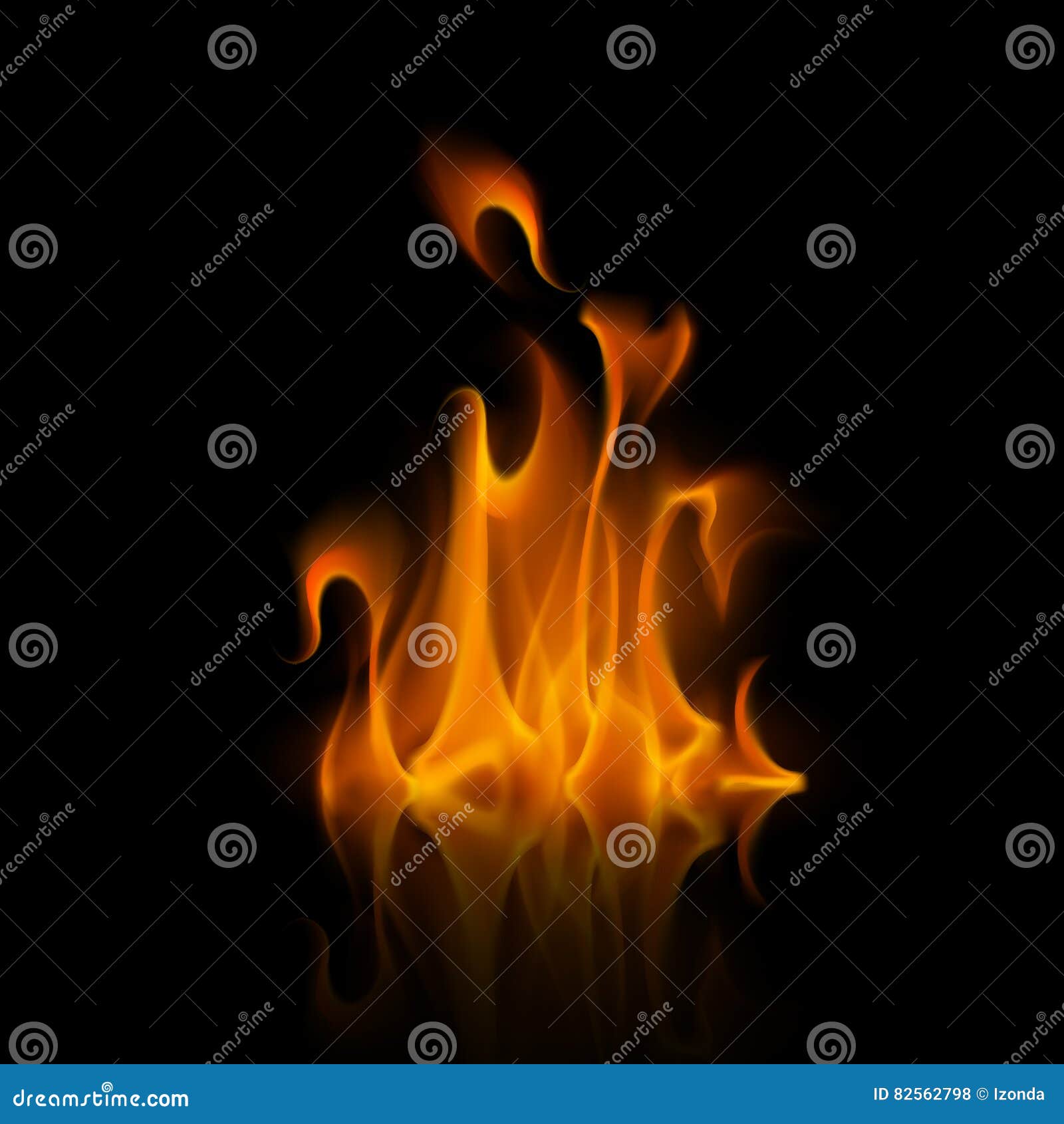 Orange Fire Flame Bonfire Isolated on Background Stock Vector ...