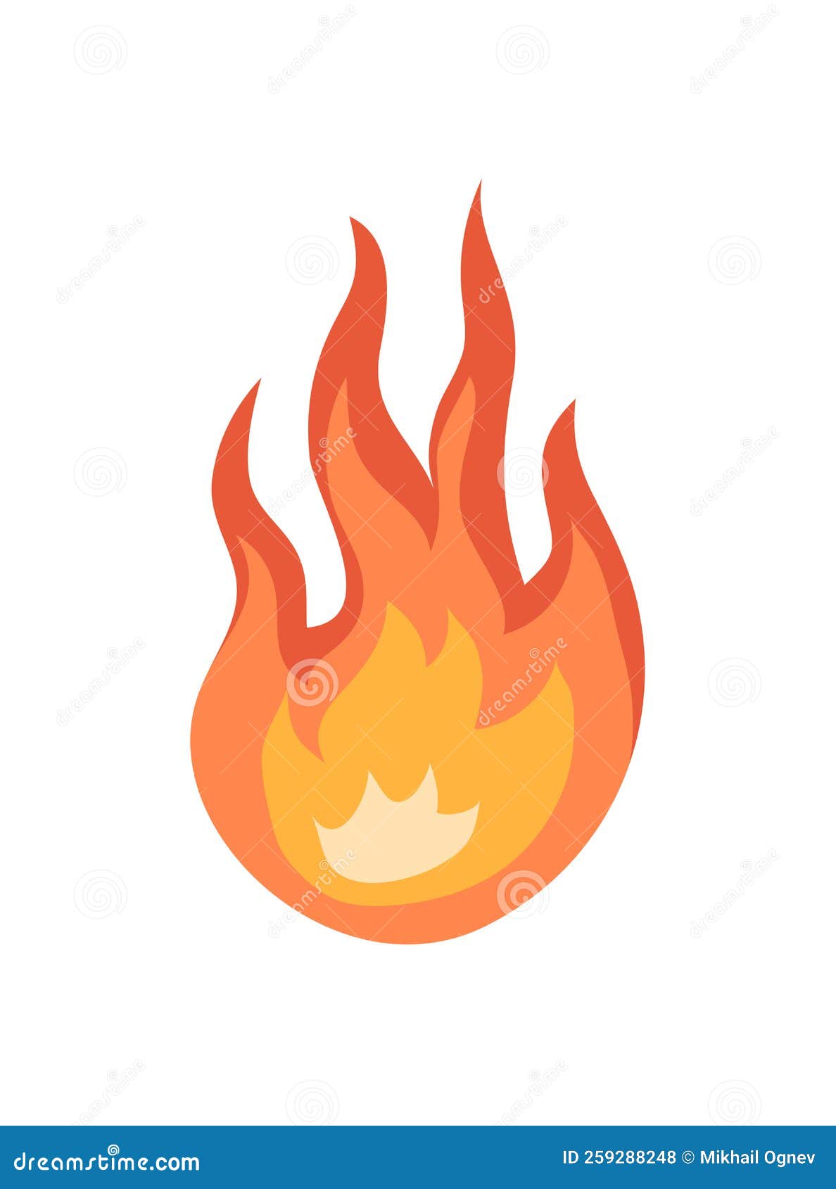 Orange Fire Flame Isolated on White Background Stock Vector ...