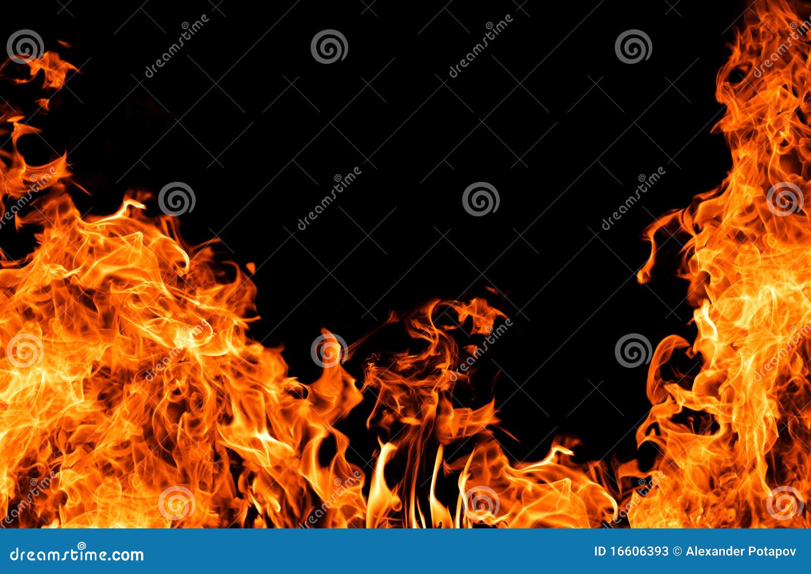 Orange fire half frame stock image. Image of explosive - 16606393