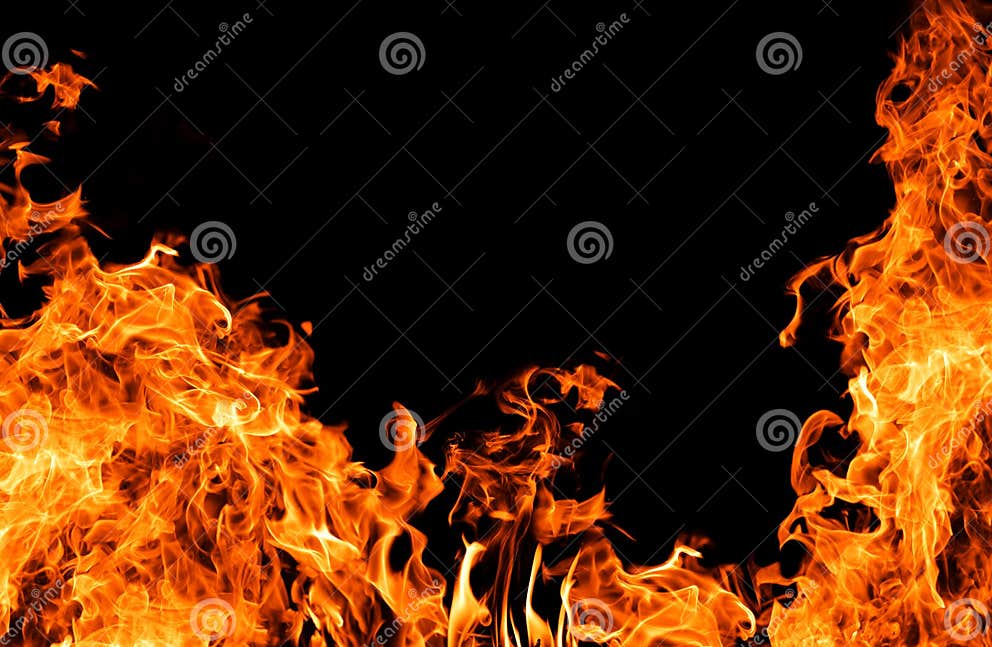 Orange fire half frame stock image. Image of explosive - 16606393