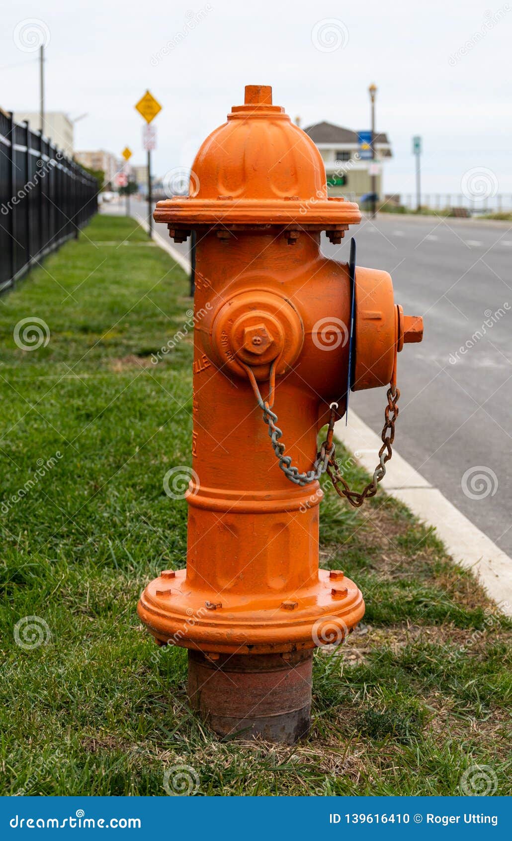 Orange Fire Hydrant stock photo. Image of hydrant, state - 139616410