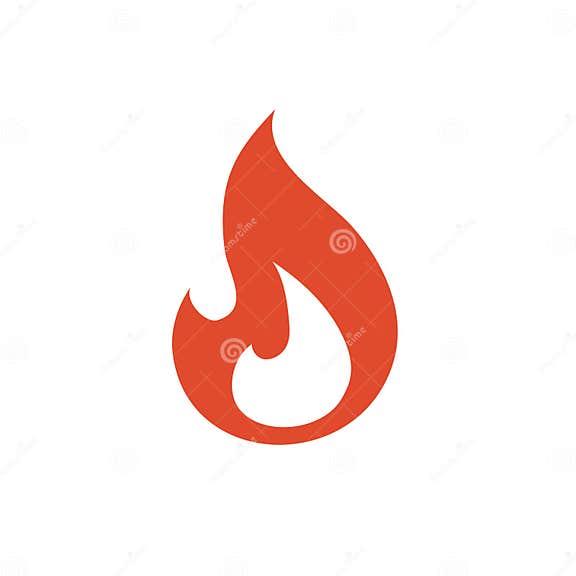 Orange Fire Icon. Vector Illustration on Withe Background. Isolated ...