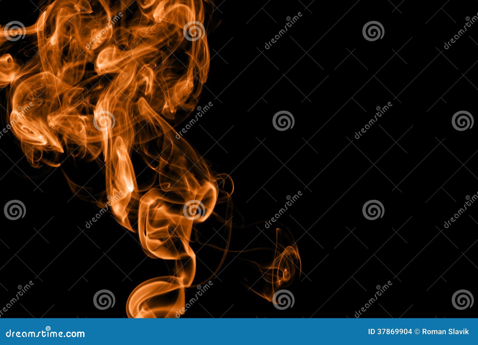 Orange Fire Smoke on Black Background Stock Photo - Image of dynamic ...