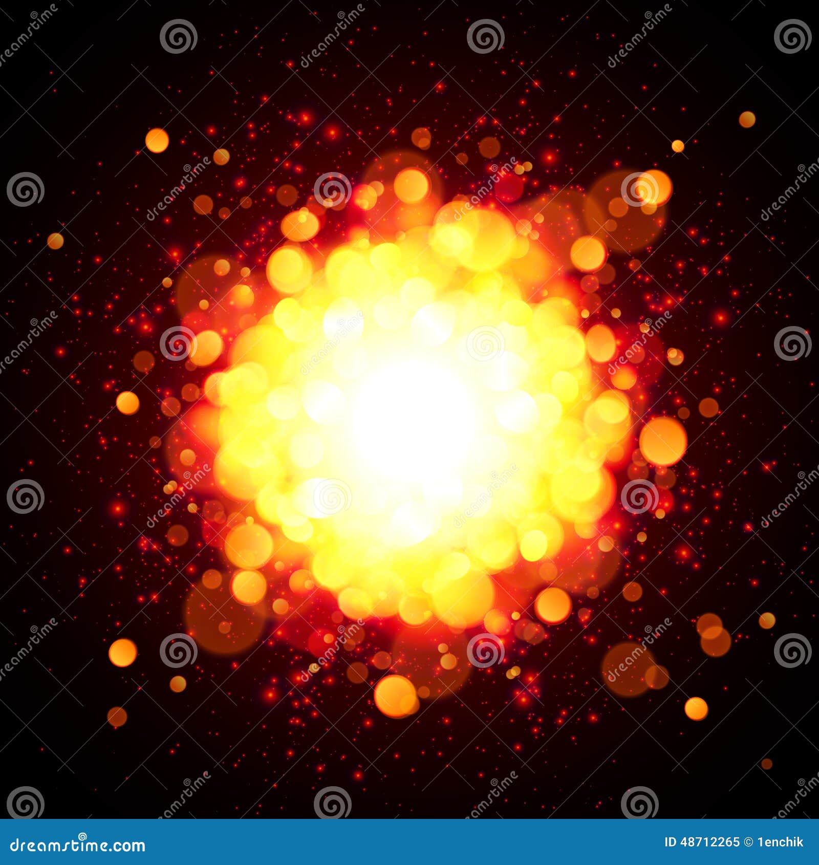 Orange Fire Space Vector Explosion Stock Vector - Illustration of ...