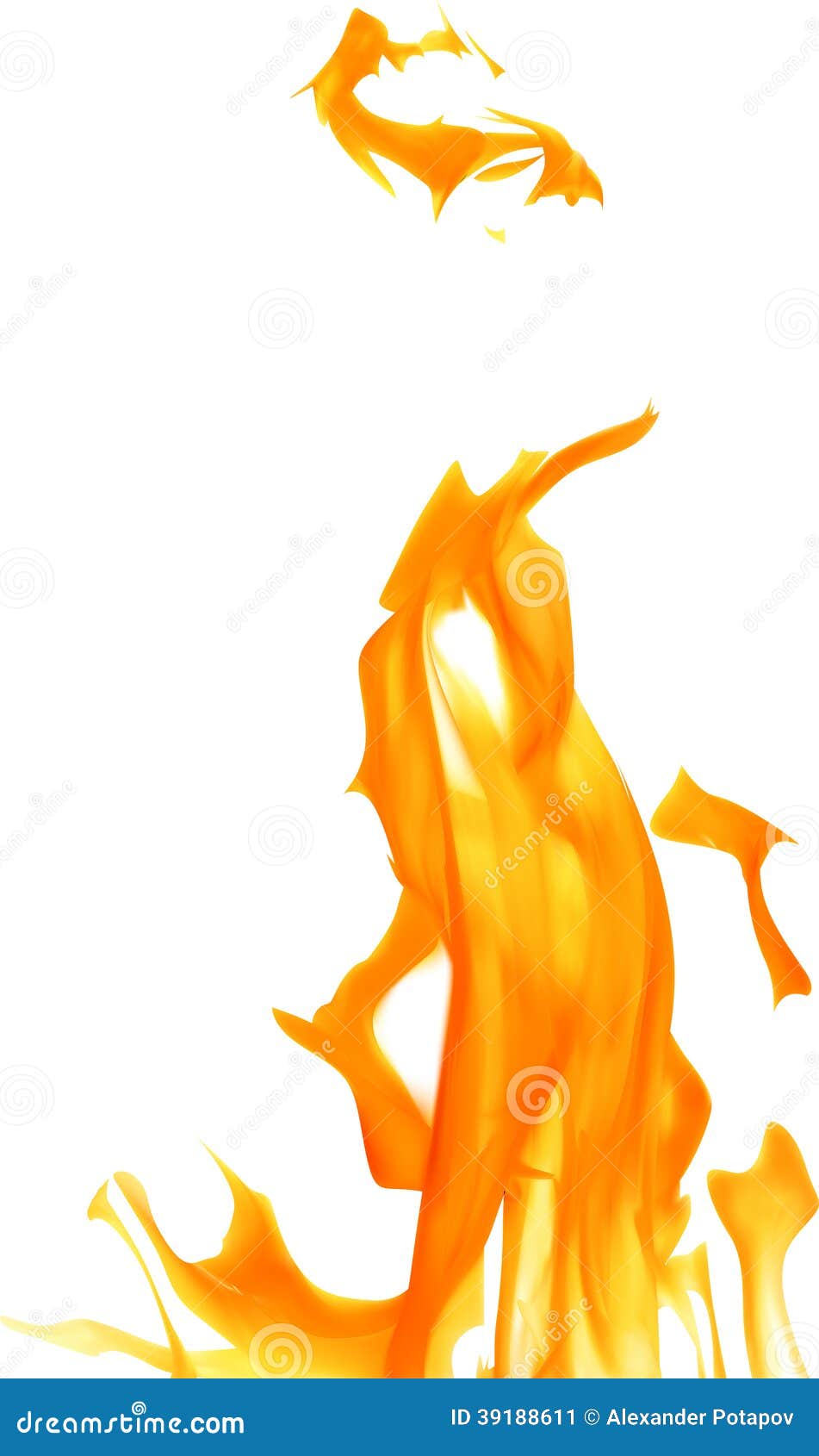 Orange Fire on White Background Illustration Stock Vector ...