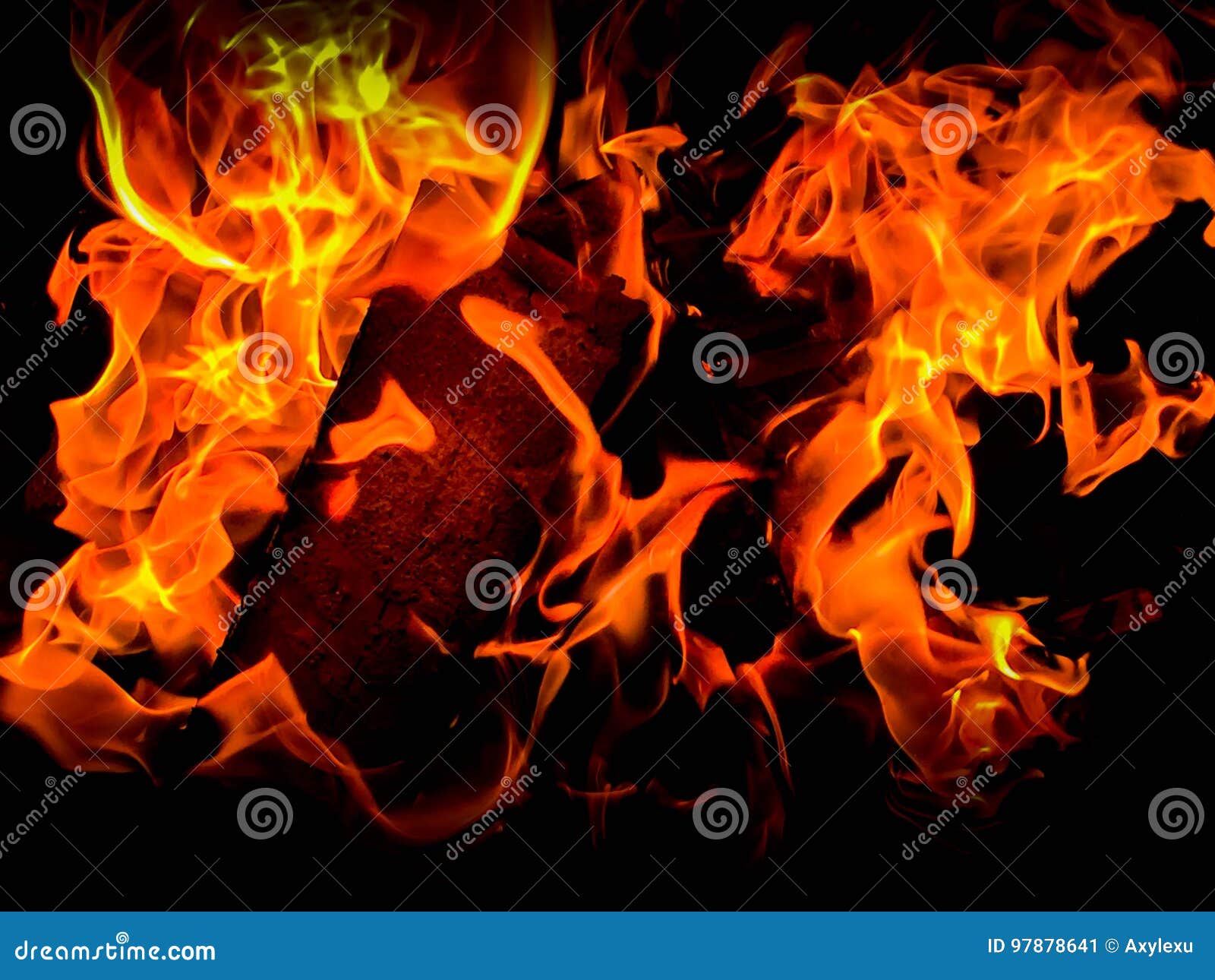 Orange fire stock image. Image of burst, camp, dangerous - 97878641